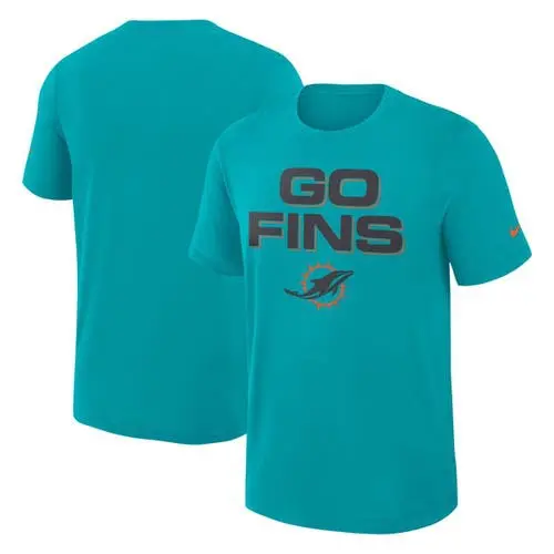 Nike Turbo Green Miami Dolphins 2025 Rivalries Collection Slub Dri-fit T-shirt - Aqua