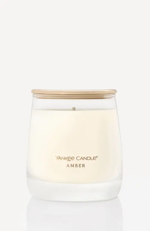 YANKEE CANDLE Amber Premium Jar Candle - White