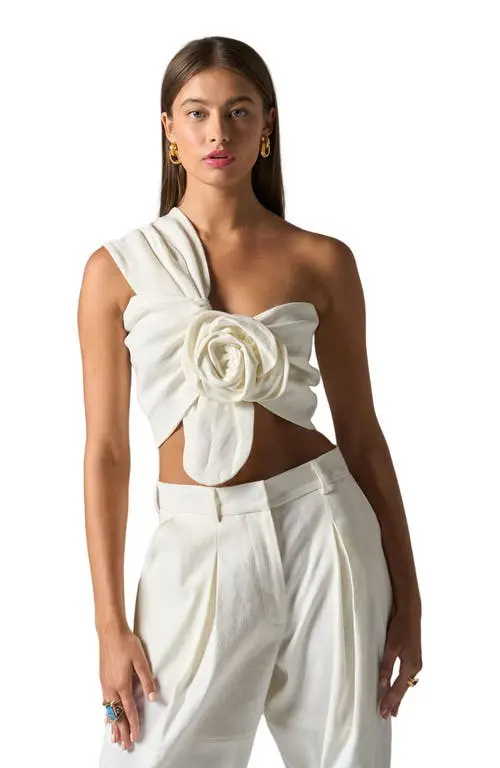 JBQ Camelia One-shoulder Top - Ecru