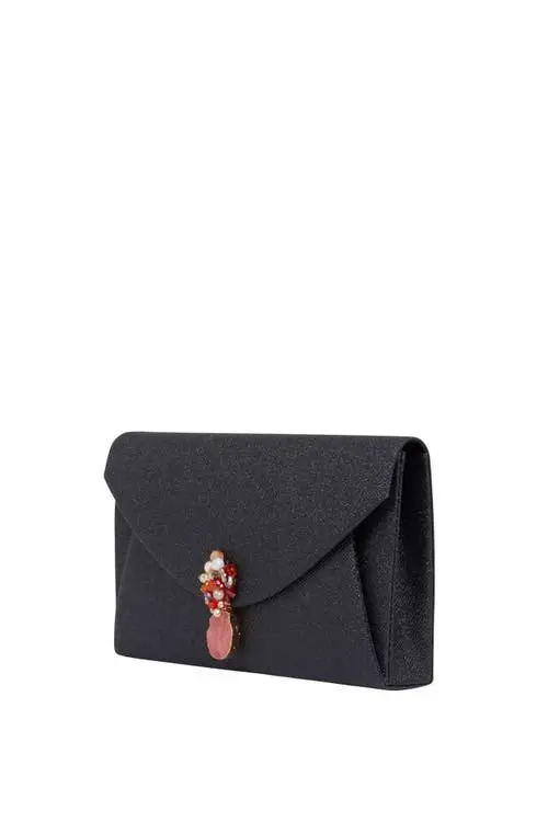 LARALLAN Mabel Oversized Envelope Clutch - Black