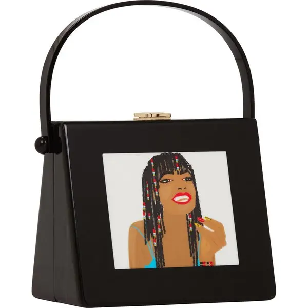 LARALLAN Désirée Acrylic Top Handle Bag - Black