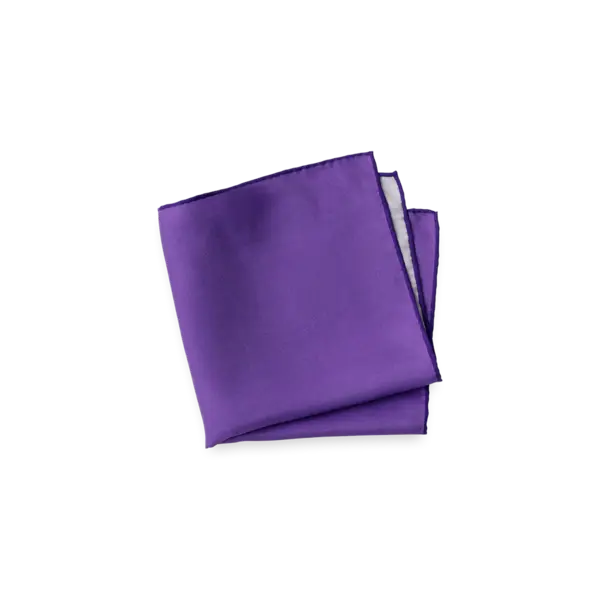 PAUL FREDRICK Solid Silk Pocket Square - Purple