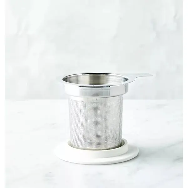 SAMOVAR TEA Stainless Steel Tea Infuser With White Lid - Silver
