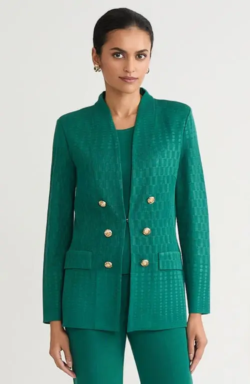 Ming Wang Multi-stitch Knit Tailored Jacket