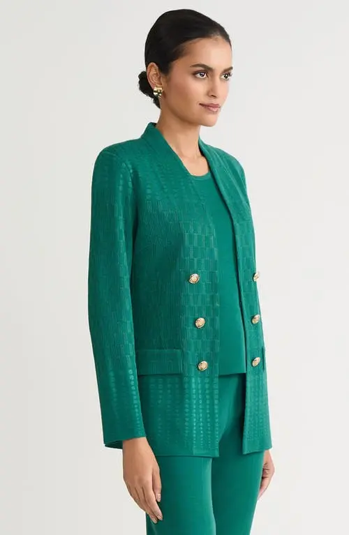 Ming Wang Multi-stitch Knit Tailored Jacket
