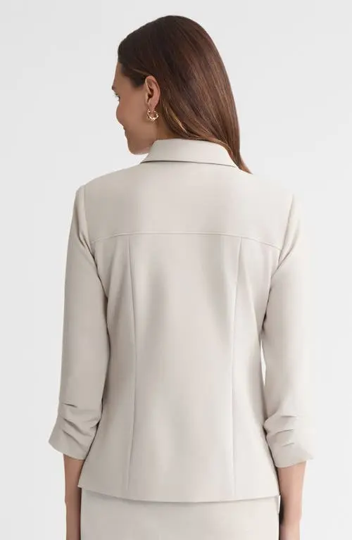 Ming Wang Heritage Stretch Deco Crepe Scrunch Sleeve Jacket