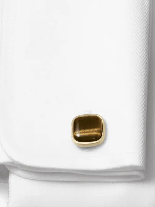 PAUL FREDRICK Tigers Eye Cufflinks