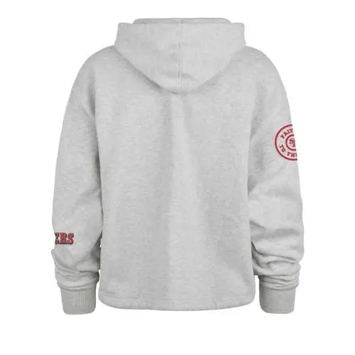'47 San Francisco 49ers High Hopes Long Sleeve Cropped Hoodie - Heather Gray