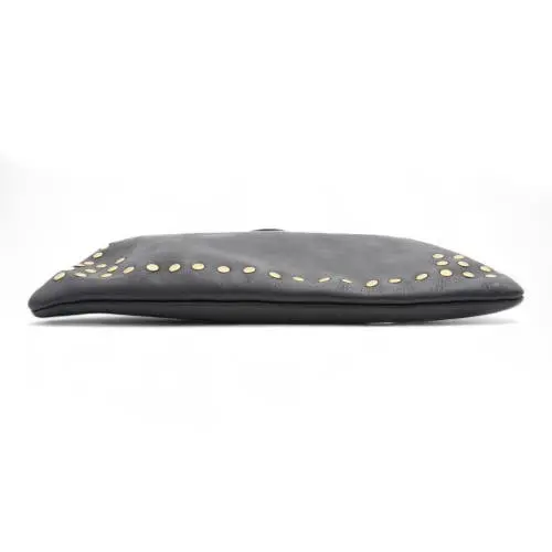 BOLSA NOVA Studded Leather Clutch With Wristlet And Crossbody Strap