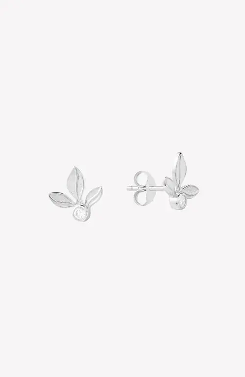 RIZEN JEWELRY Olive Leaf Stud Earring - Sterling Silver
