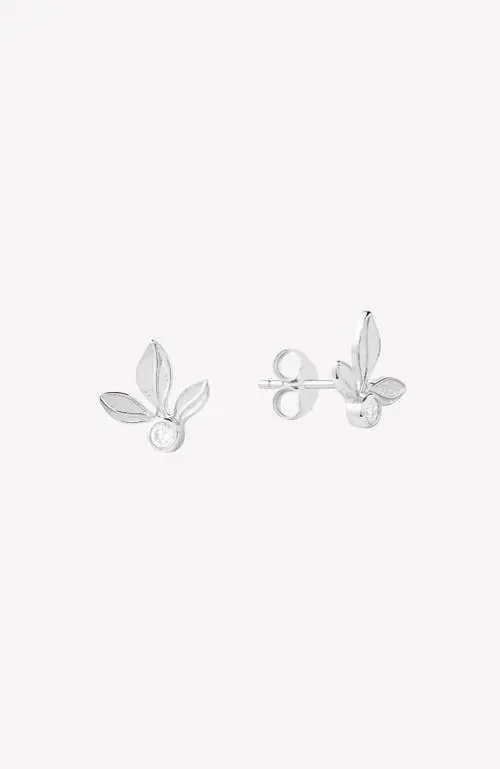 RIZEN JEWELRY Olive Leaf Stud Earring - Sterling Silver