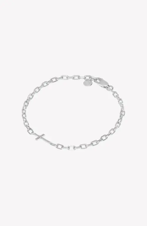 RIZEN JEWELRY Chain Breaker Cross Bracelet - Sterling Silver