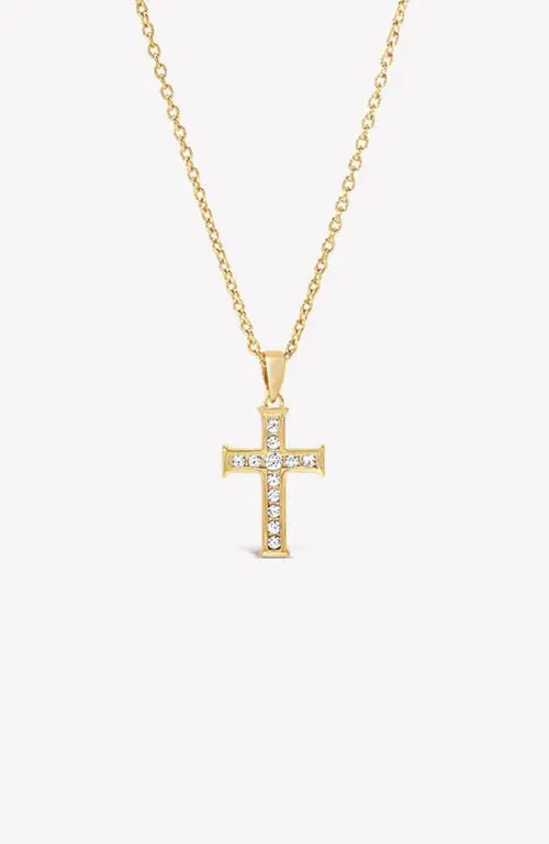 RIZEN JEWELRY Luminous Cross Pendant Necklace - 18k Gold Plated