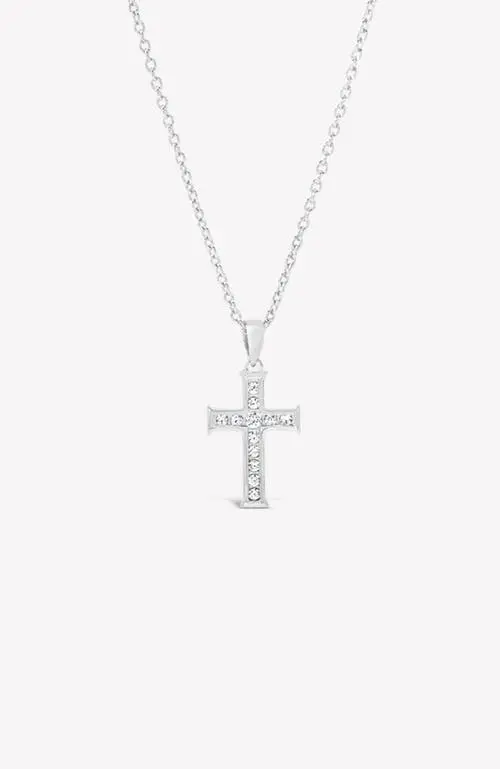 RIZEN JEWELRY Luminous Cross Pendant Necklace - Sterling Silver