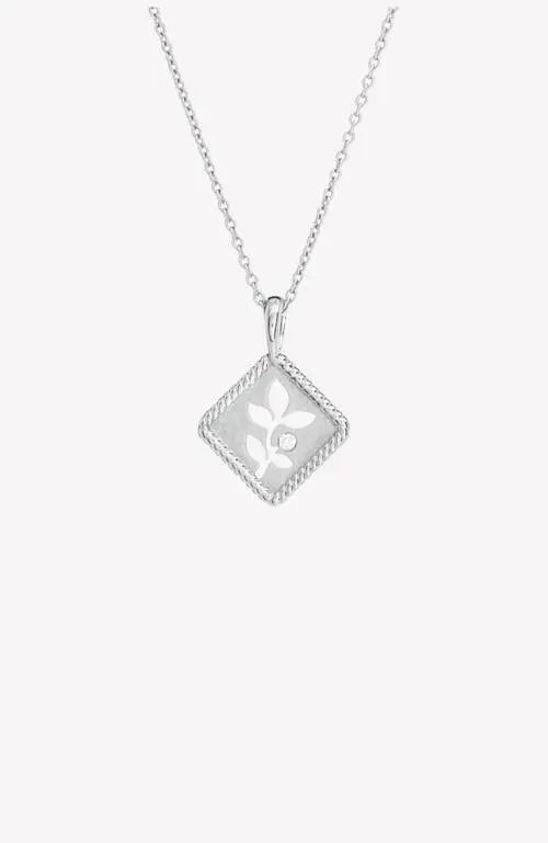 RIZEN JEWELRY Olive Leaf Pendant Necklace - Sterling Silver