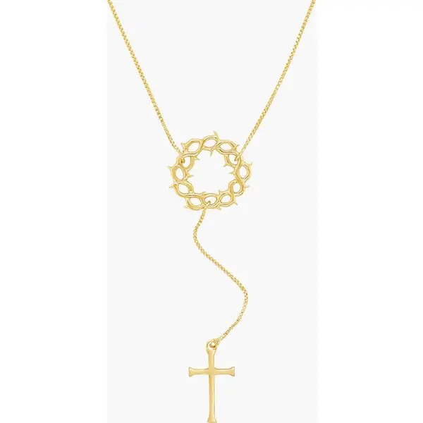 RIZEN JEWELRY Crown Of Thorns Y Necklace - 18k Gold Plated