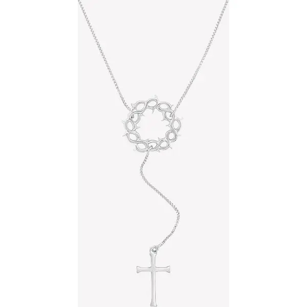 RIZEN JEWELRY Crown Of Thorns Y Necklace - Sterling Silver