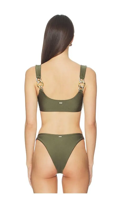 Simkhai Wilda Scoop Neck Tank Bikini Top - Fern