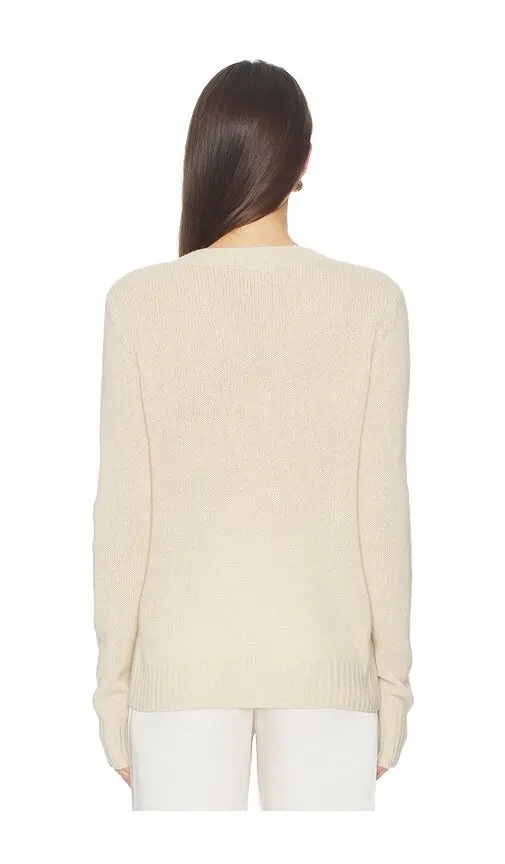Enza Costa Cashmere V-neck Pullover - Alabaster
