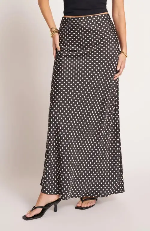 Matty M. Polka Dot Bias Cut Maxi Skirt