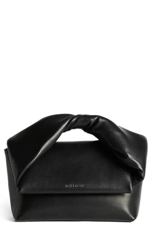 JW Anderson Midi Twister Leather Handbag - Black