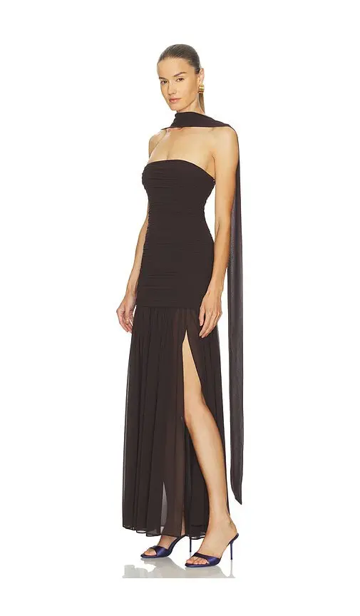 batis maxi dress Batis Maxi Dress in Horizontal Zebra Flock Black