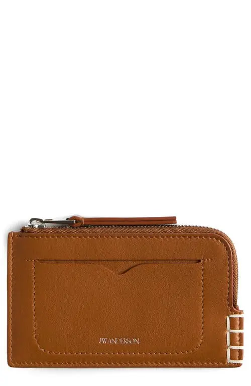 JW Anderson Loafer Leather Zip Wallet - Tan
