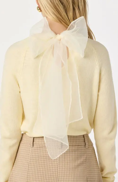 Astr The Label Organza Bow Sweater - Cream