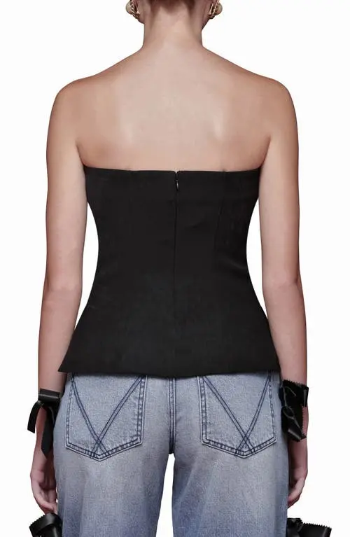 Avec Les Filles Contrast Bow Strapless Top