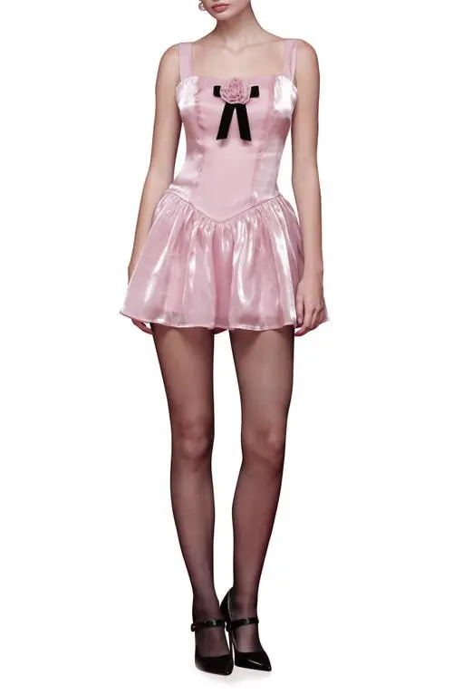 Avec Les Filles Sleeveless Fit & Flare Minidress - Pink