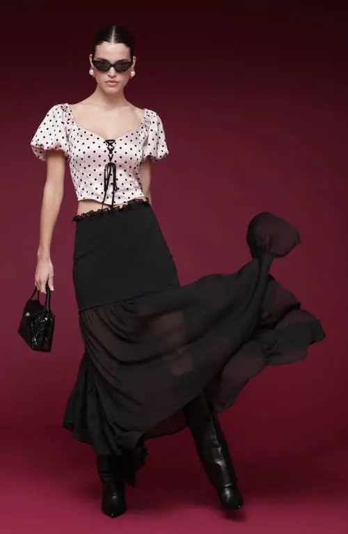 Avec Les Filles Handkerchief Hem Occasion Skirt
