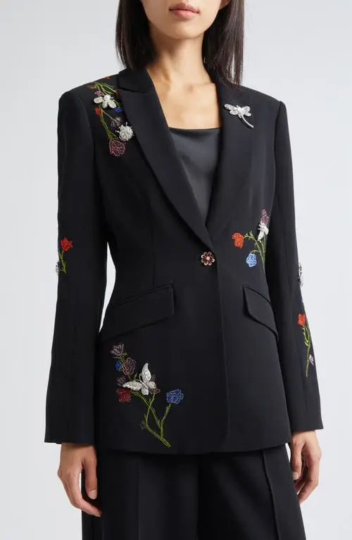 Cinq À Sept Whispering Vines Embellished Blazer
