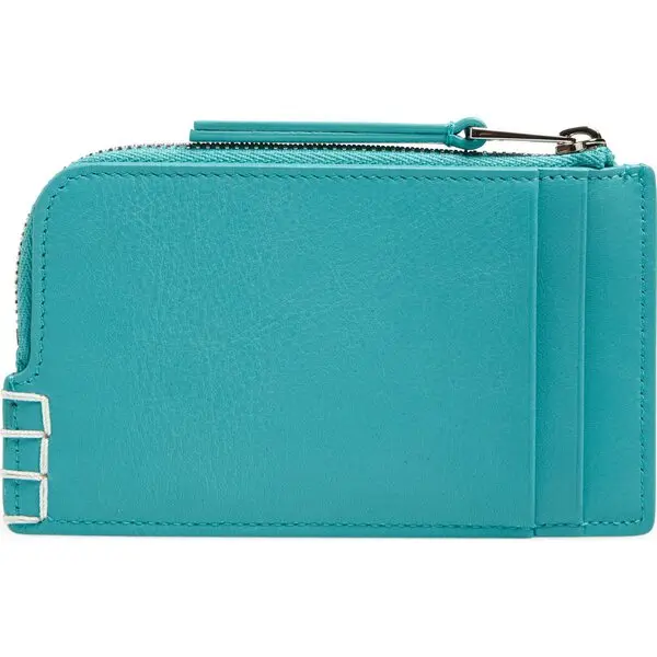 JW Anderson Loafer Leather Zip Wallet - Turquoise