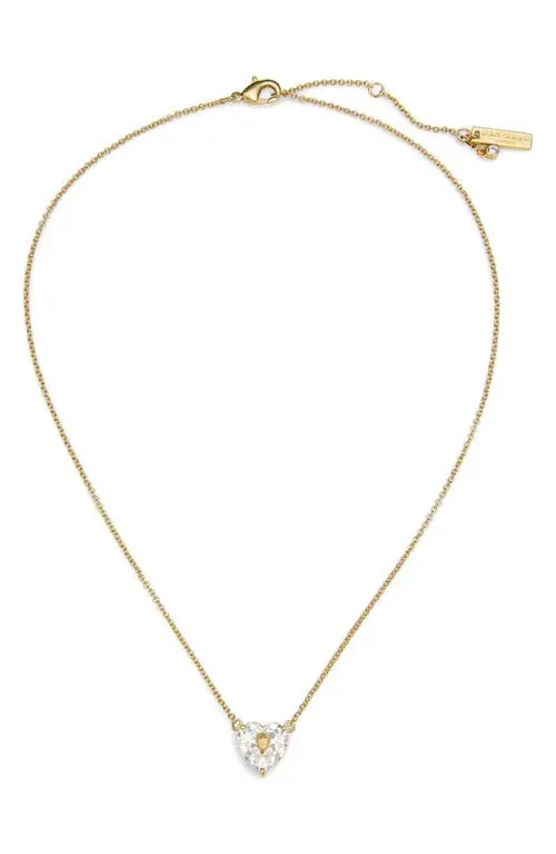 Kurt Geiger Crystal Heart Pendant Necklace - Gold/crystal