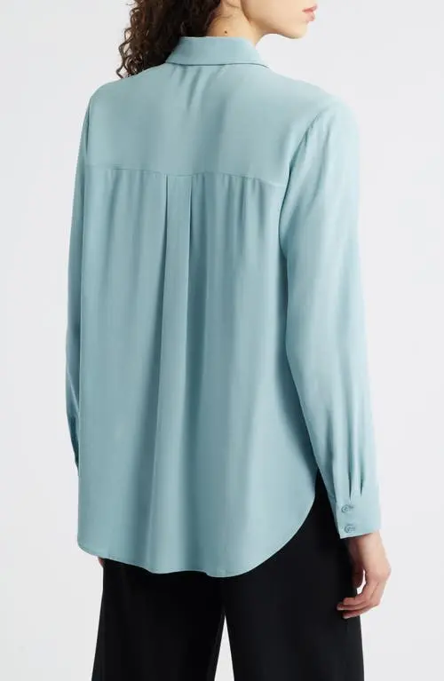 Eileen Fisher Collared Silk Button-down Shirt