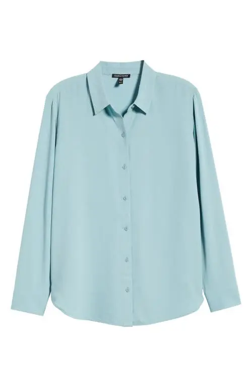Eileen Fisher Collared Silk Button-down Shirt