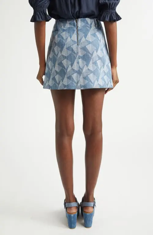 Ramy Brook Geometric Print Denim Miniskirt
