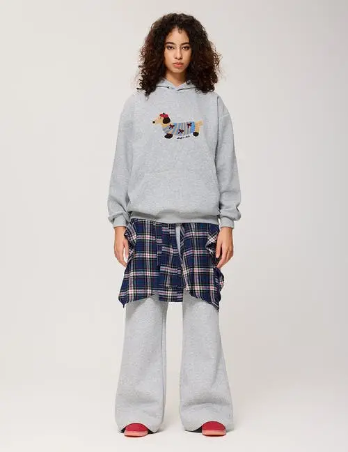 AELFRIC EDEN Cartoon Dachshund Hoodie - Grey