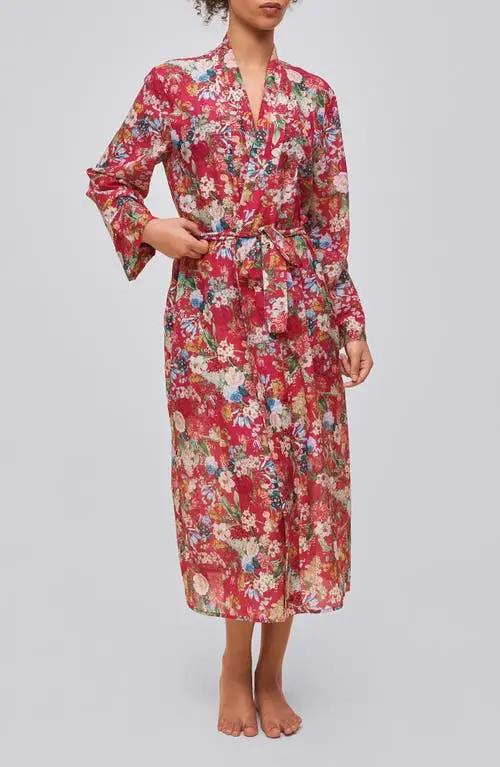 PAPINELLE Holly Floral Cotton Voile Maxi Robe