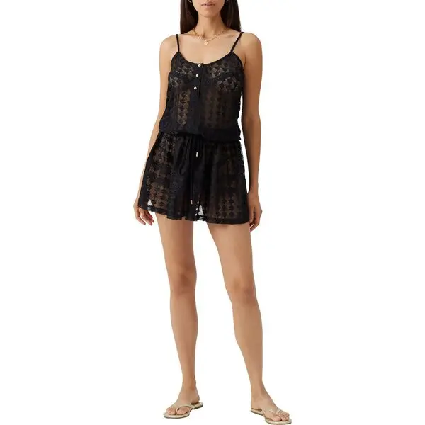 Melissa Odabash Bailey Sheer Cover-up Sundress - Black