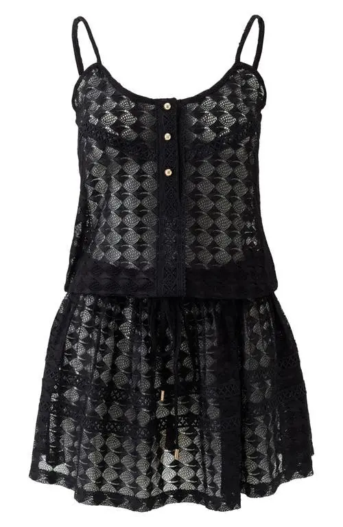 Melissa Odabash Bailey Sheer Cover-up Sundress - Black