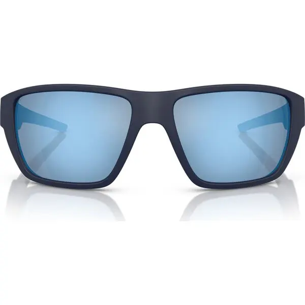 SCUDERIA FERRARI 61mm Polarized Rectangular Sunglasses - Matte Blue