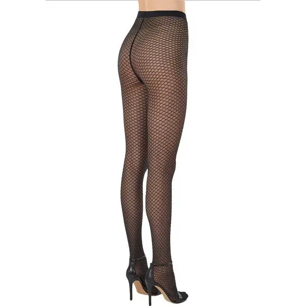 Wolford Shimmer Effect Tights - Black/silver