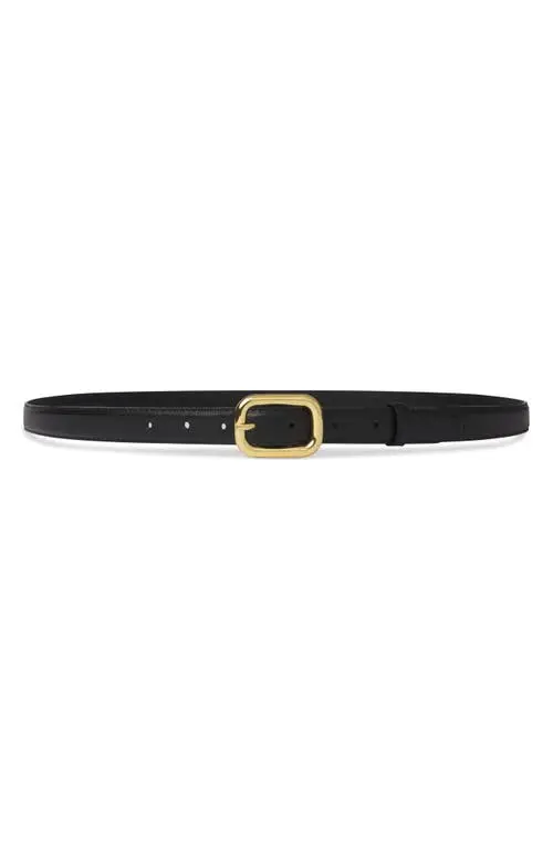 FRAME Rounded Buckle Leather Belt - Black