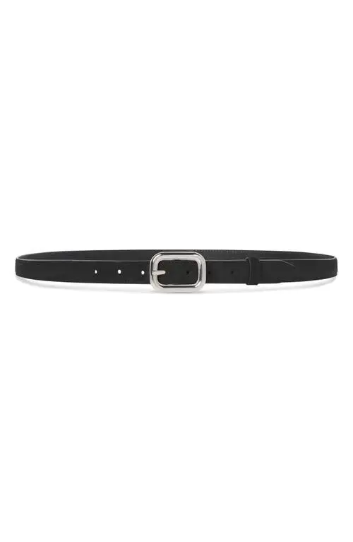 FRAME Rounded Buckle Suede Belt - Black