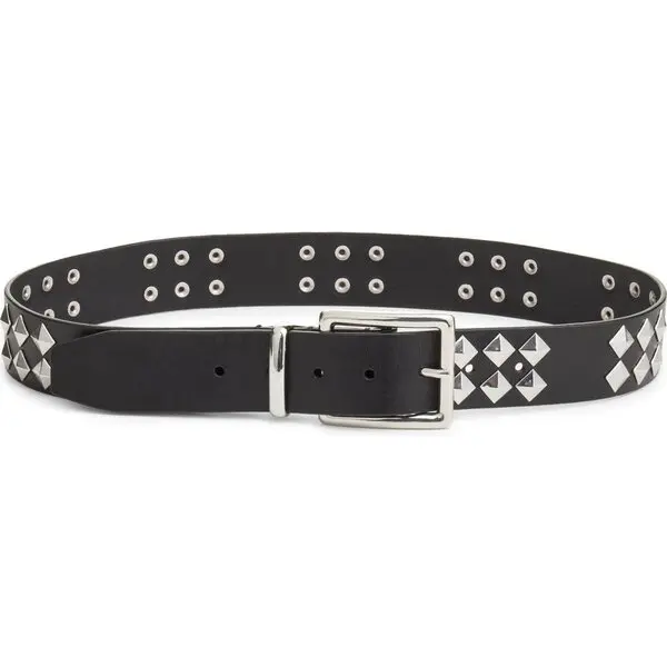 FRAME The Studded Leather Belt - Black
