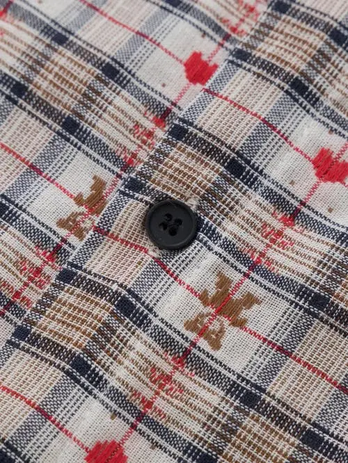 AELFRIC EDEN Plaid Shirt With Crochet Heart Pocket