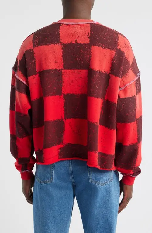 DIET STARTS MONDAY Checkerboard Cotton Sweatshirt