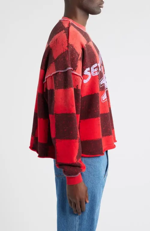 DIET STARTS MONDAY Checkerboard Cotton Sweatshirt