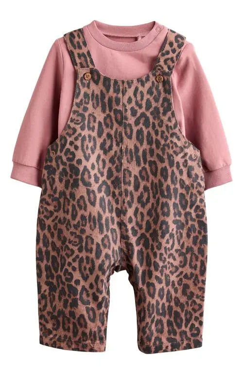 NEXT Long Sleeve Bodysuit & Leopard Print Overalls Set